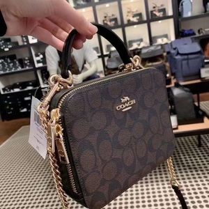 Coach | Bags | Coach Box Crossbody In Signature Canvas | Poshmark